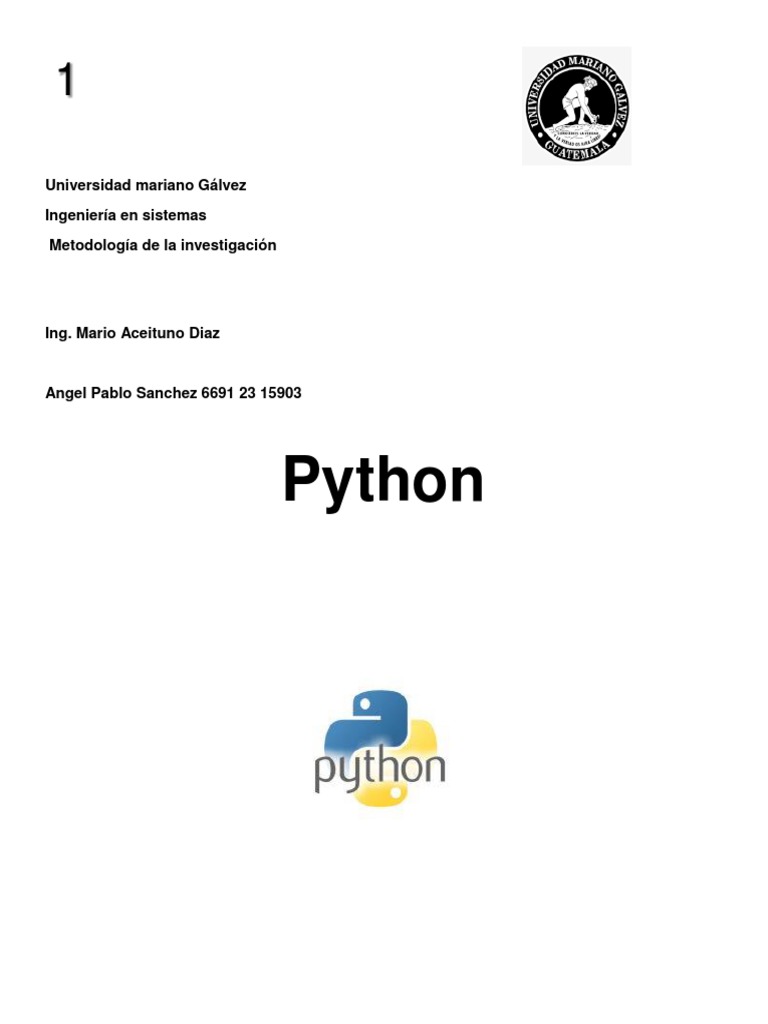Investigacion Python Metodologia de La Invrstigacion PDF | Descargar gratis PDF | Python ...