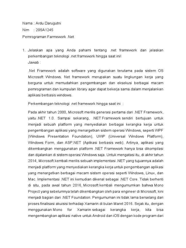 Framework Net Pdf
