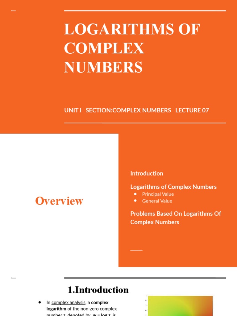 07 - Complex Numbers - Logarithms of Complex Numbers | PDF | Complex ...