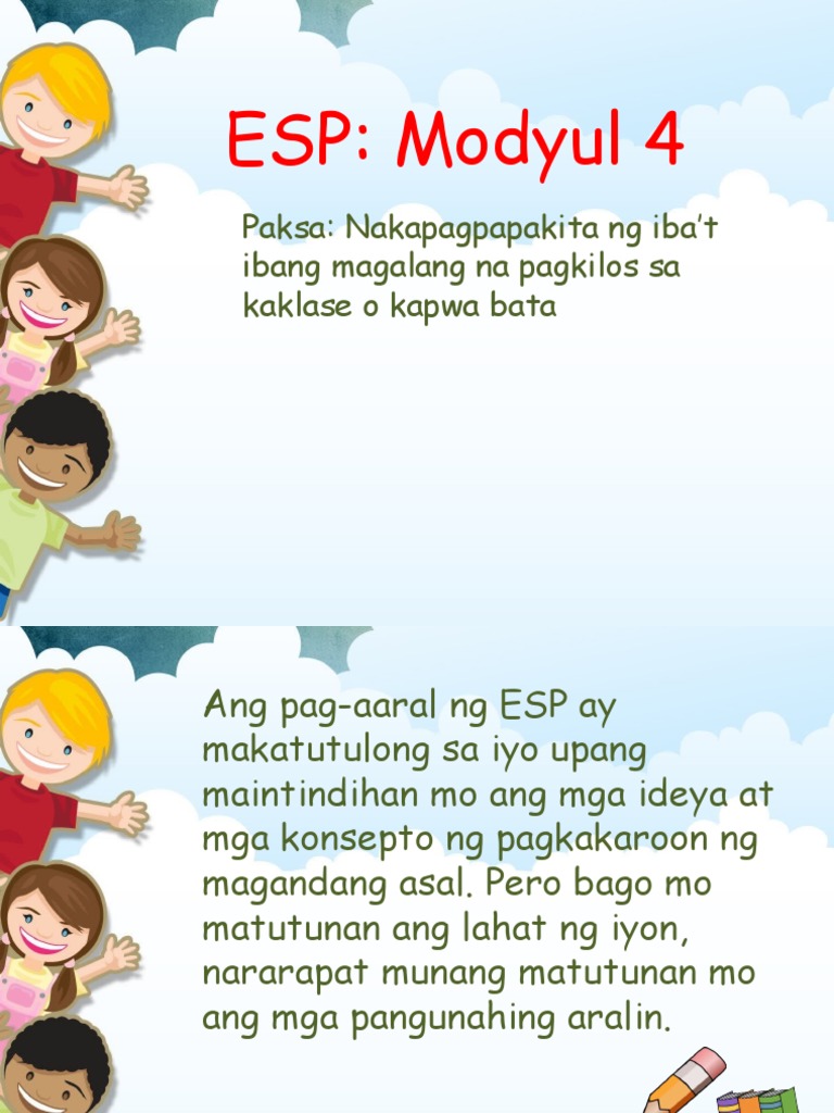 Q2 - ESP - MOD 4 - Nakapagpapakita NG Ibat Ibang Magalang Na Pagkilos Sa Kaklase o Kapwa Bata | PDF