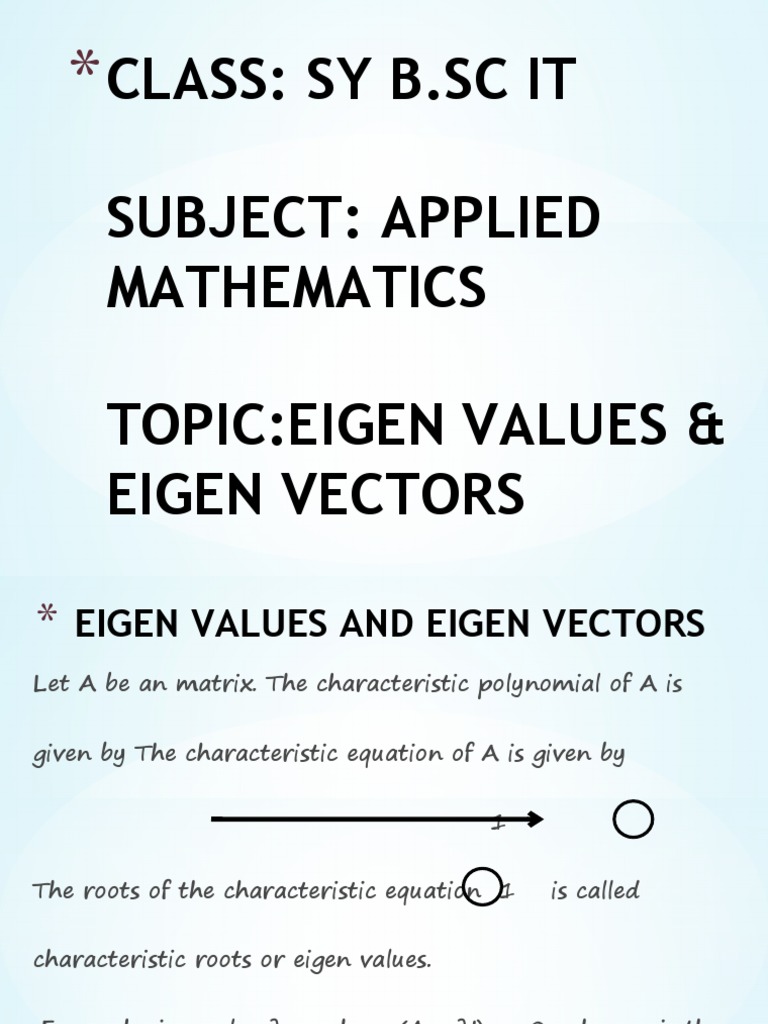 06 - Eigen Values and Eigen Vectors | PDF | Eigenvalues And Eigenvectors | Mathematical Physics