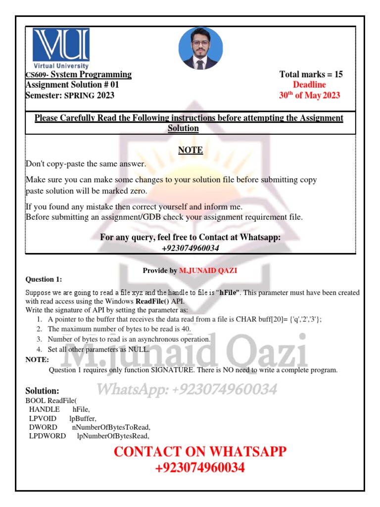 CS609-Assignment No.1 Solution by M.junaid Qazi | PDF | Pointer (Computer Programming) | C ...