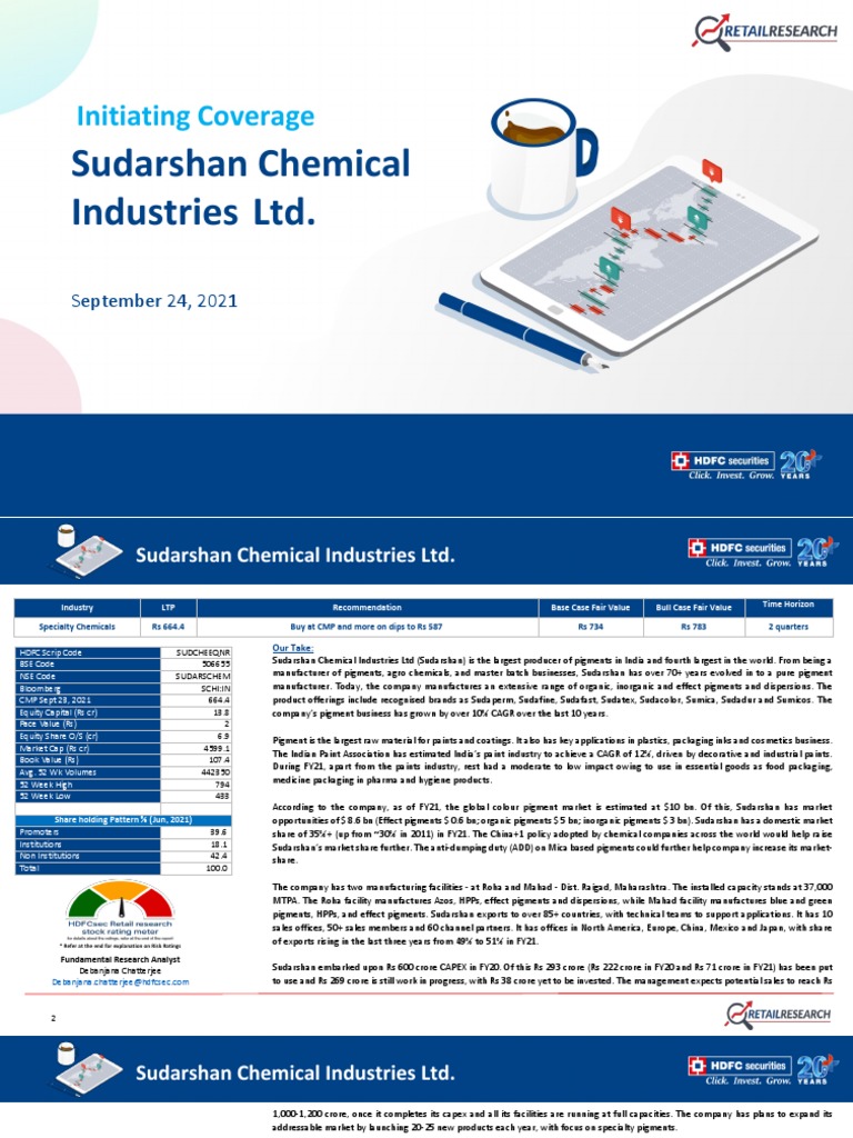Sudarshan - Initiating Coverage | PDF | Economies | Business