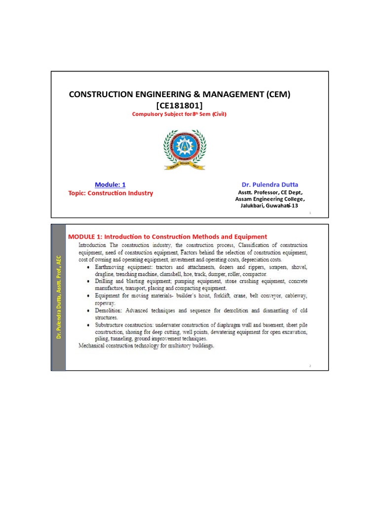 1.2 Module 1 - Construction Industry | PDF