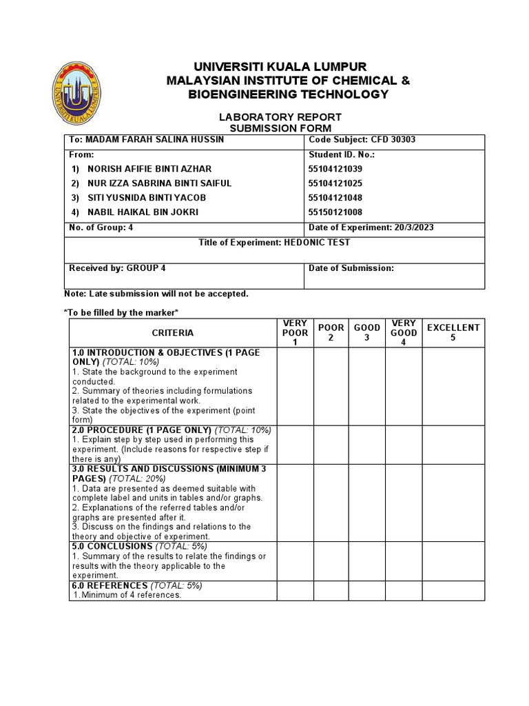 Lab Report 5 Hedonic Test | PDF