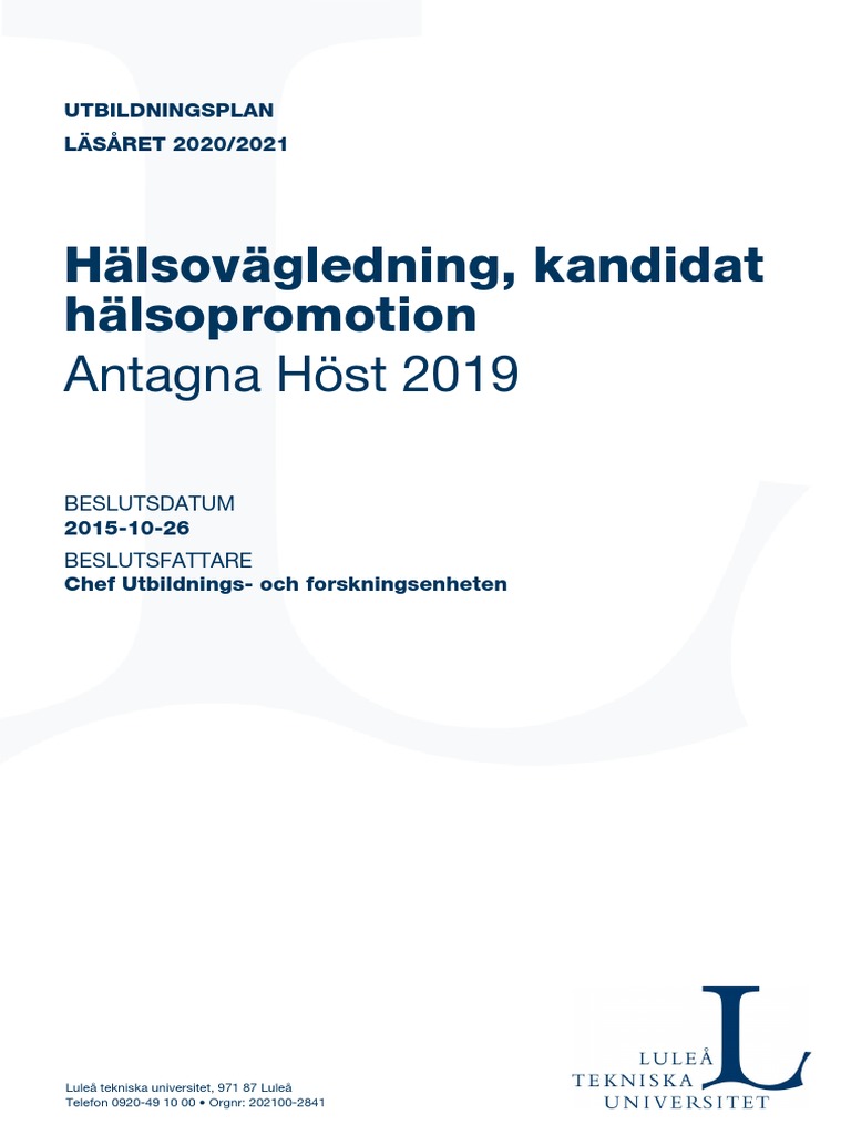 Utbildningsplan | PDF