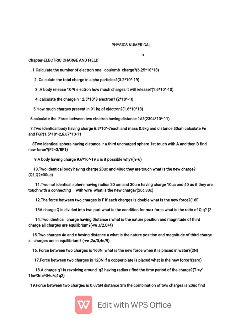 CHARGE and FIELproblem-WPS Office | PDF