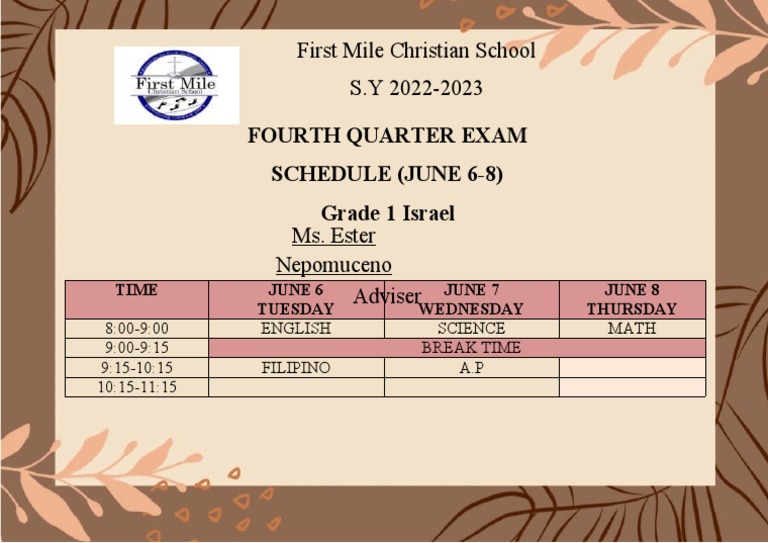 Exam Schedule | PDF