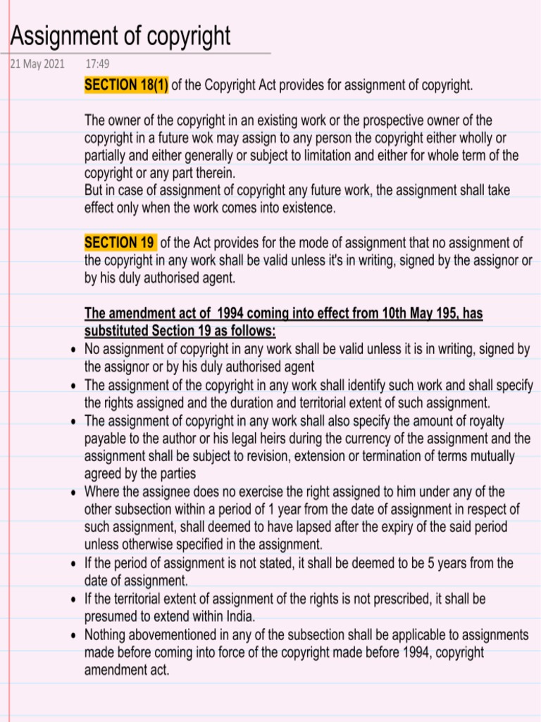 Assignment of Copyright | PDF