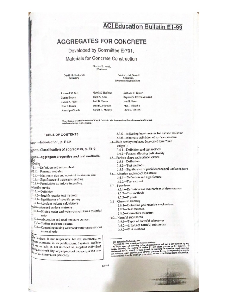 ACI Education Bulletin E1-99 | PDF