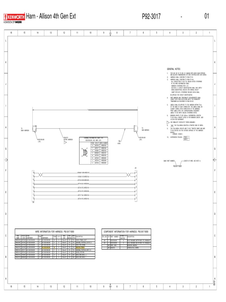 Harn - Allison 4th Gen Ext P92-3017 - 01: DWG Size | PDF | Electrical ...