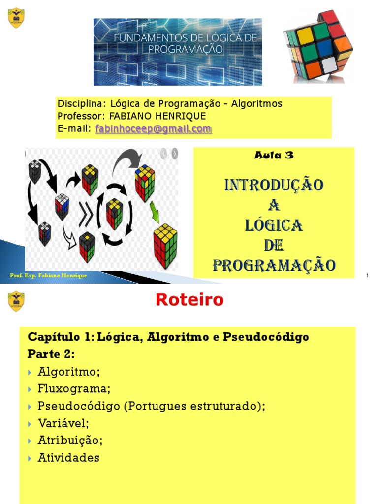 Aula3 - Algoritmo | Download grátis PDF | Algoritmos | Lógica