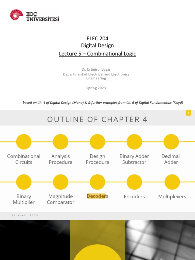 Lecture 5 - Combinational Logic | PDF | Logic Gate | Arithmetic