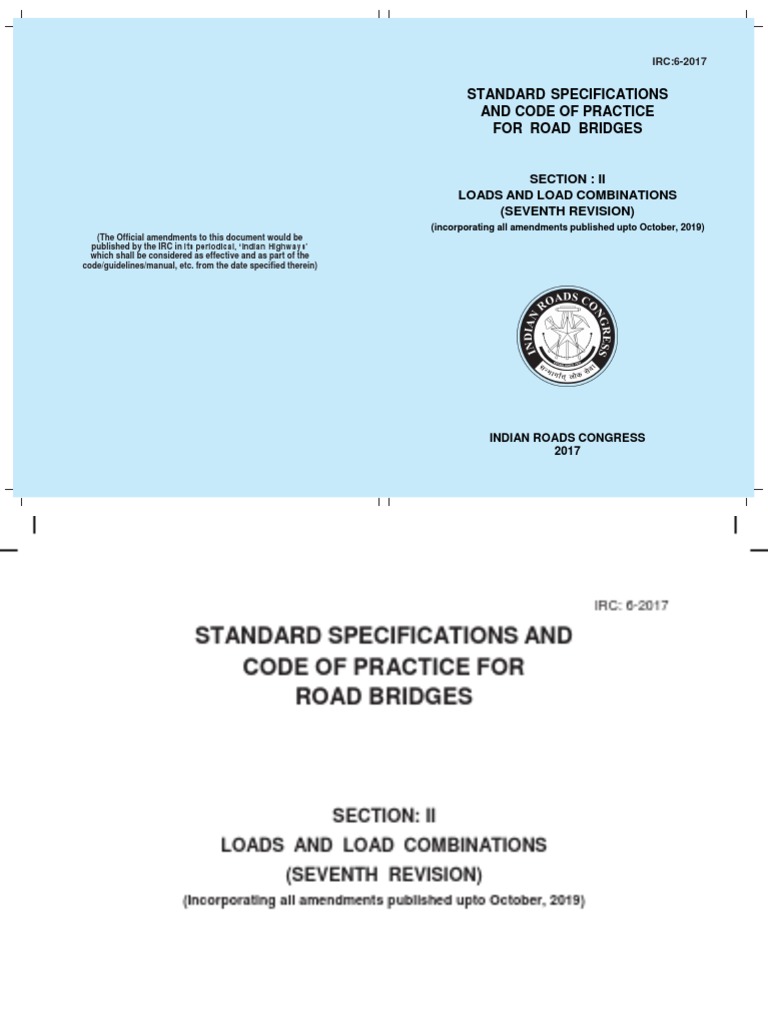 IRC:6-2017 Road Bridge Load Specs | PDF | Bridge | Fatigue (Material)