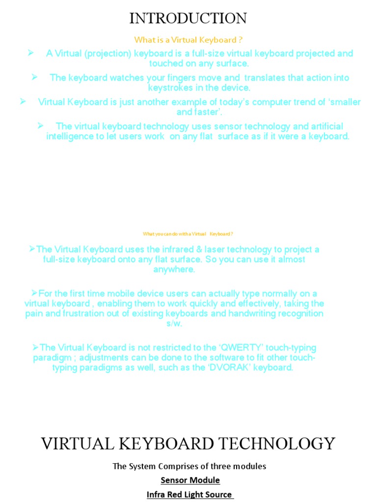 Virtual Keyboard | PDF | Computer Keyboard | Computing