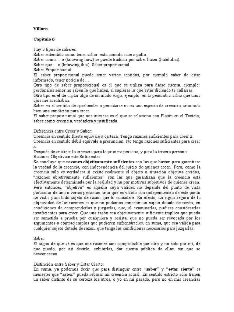 Villoro Cap 6 Resumen | PDF