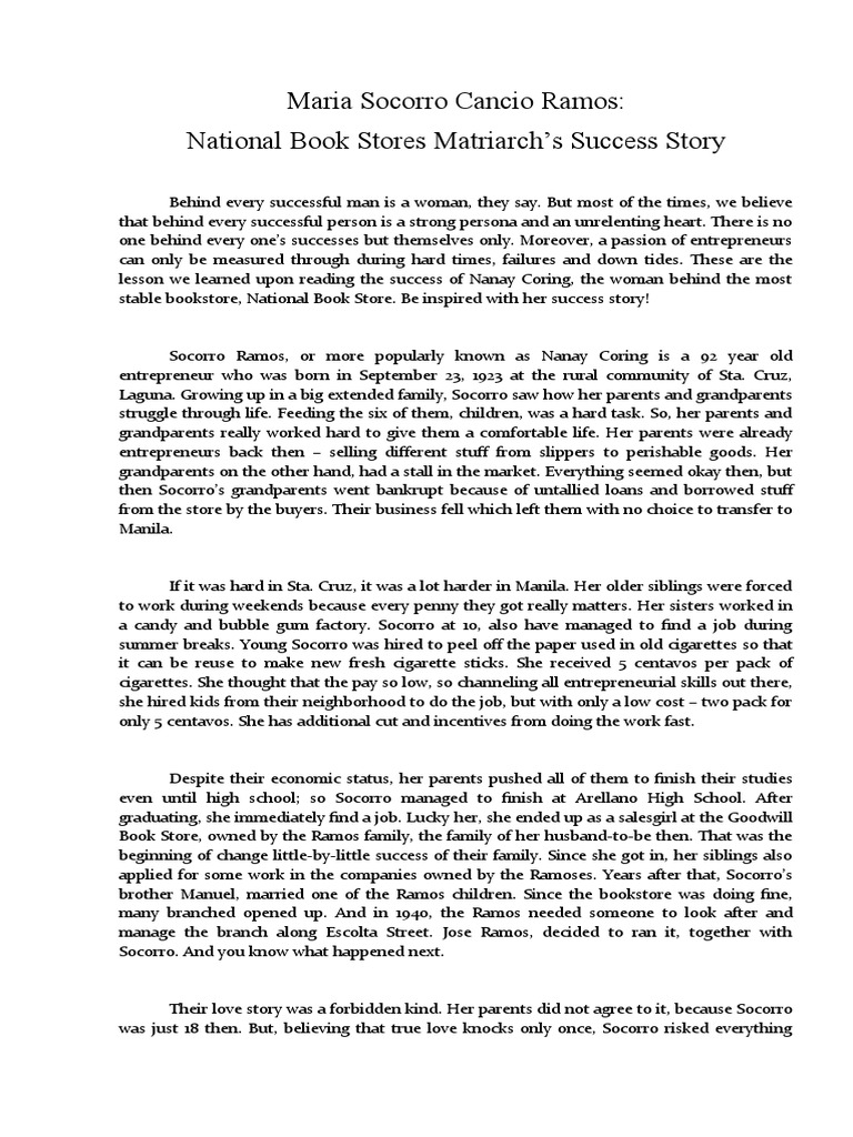 Maria Socorro Cancio Ramos | PDF