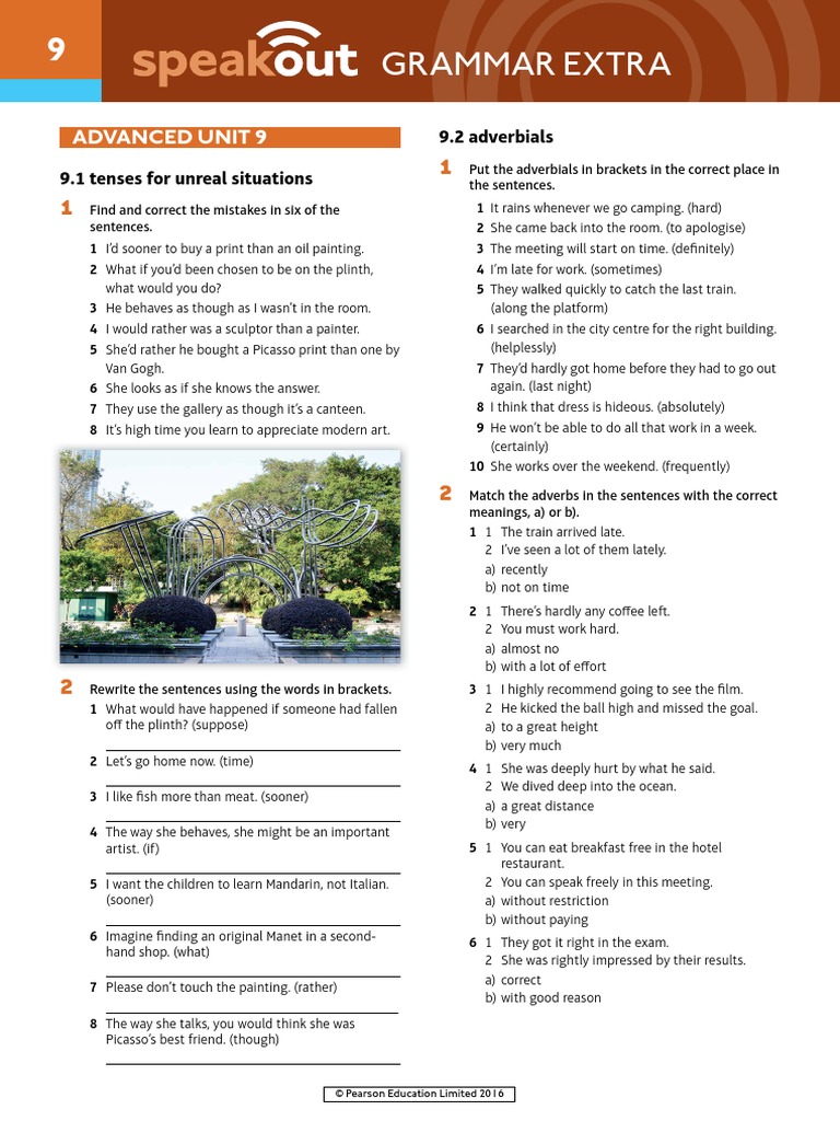 Speakout Grammar Extra Advanced Unit 9 | PDF