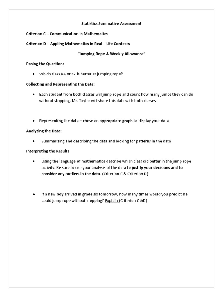A Jumping Rope Assessment Task | PDF | Mean | Outlier