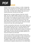 Abraham Lincoln Quiz | PDF