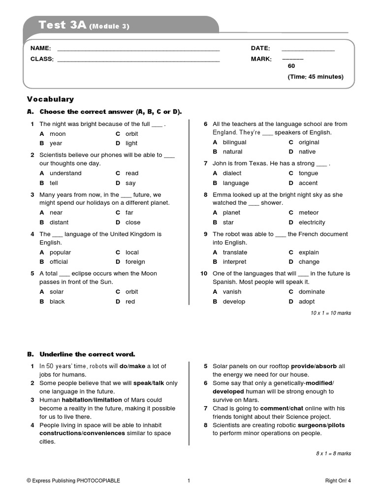 RO4 Practice 3A Mod 3 | Download Free PDF | English Language | Moon