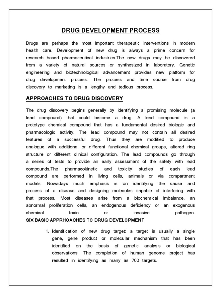 DRUG DEVELOPMENT PROCESS | PDF
