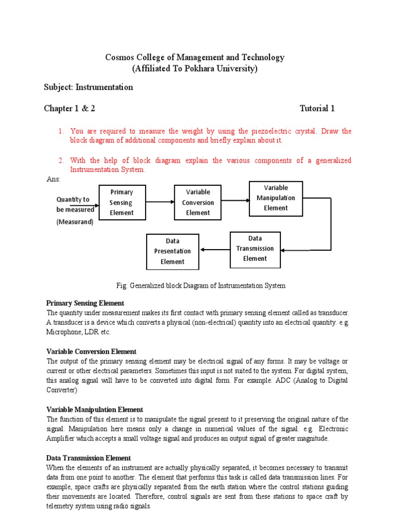 Instrumentation T1 | PDF