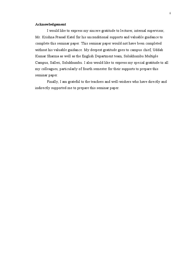 Acknowledgement and Abstract | PDF