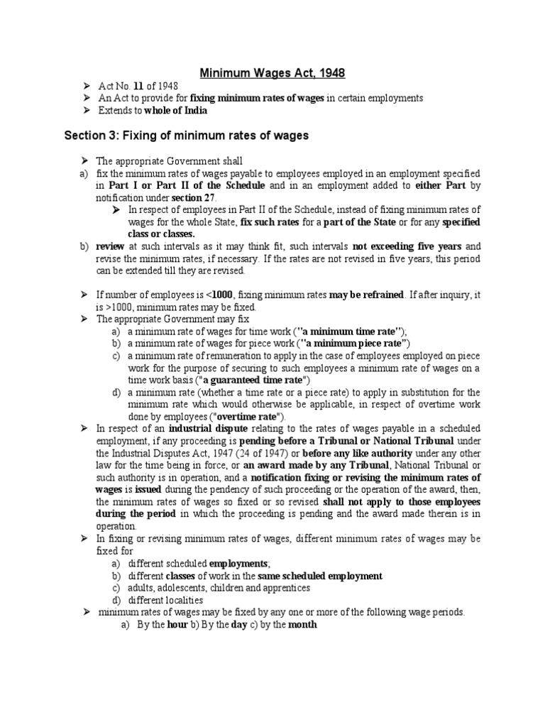 Minimum Wages Act, 1948 | Download Free PDF | Cost Of Living | Employment