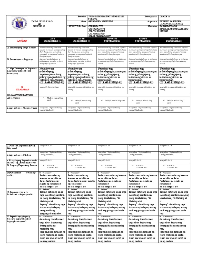 DLL 2ND Grading - 3RD Week | PDF