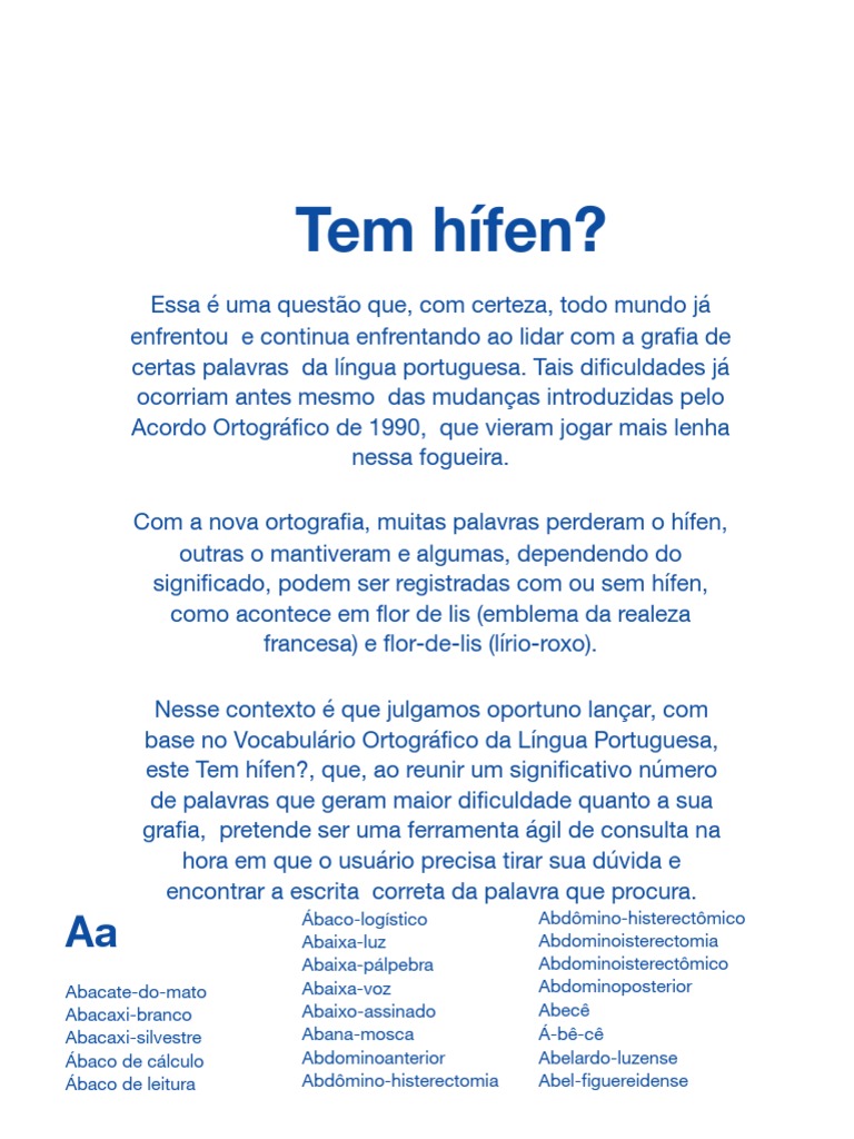Novas Regras Do Uso Do Hífen | PDF