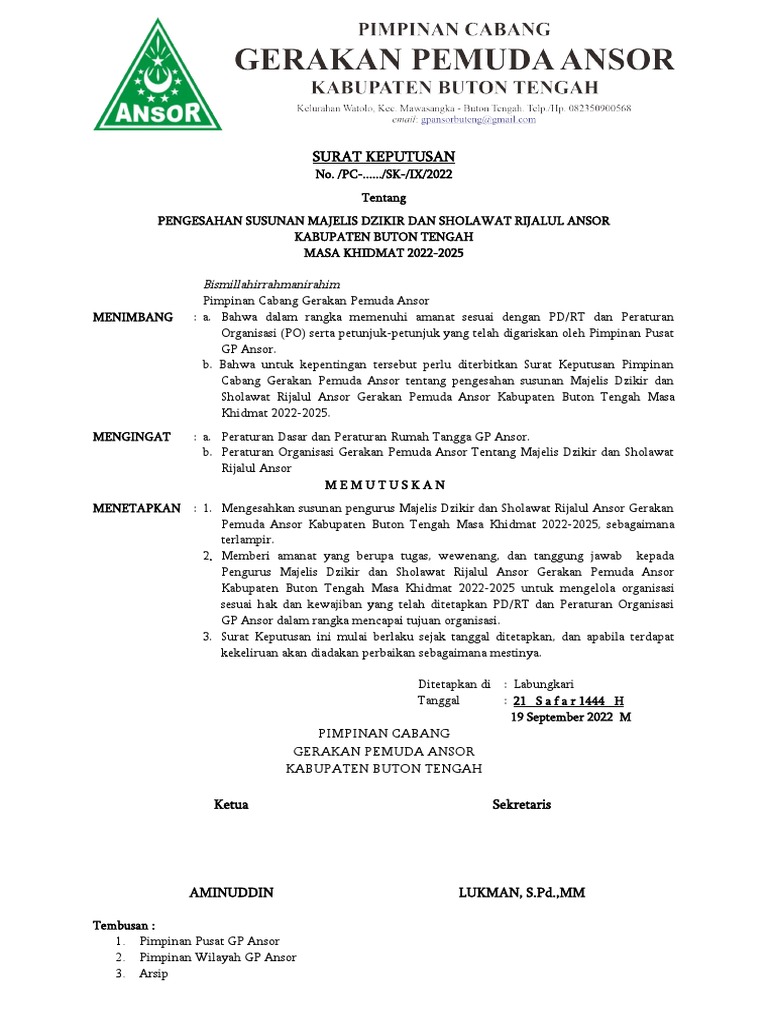 SK Rijalul Ansor Buton Tengah | PDF