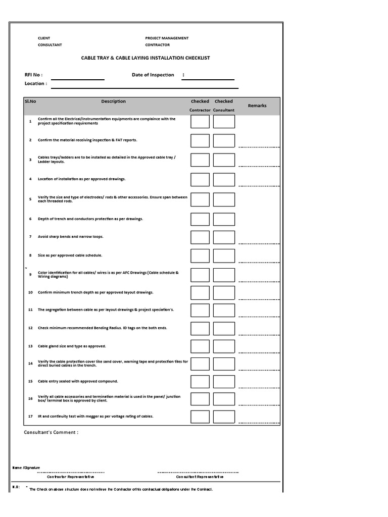 Cable Tray and Cable Laying Installation ELE-CL-003 | PDF
