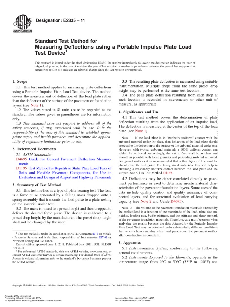 Astm E2835 - 11 | PDF | Calibration | Road Surface