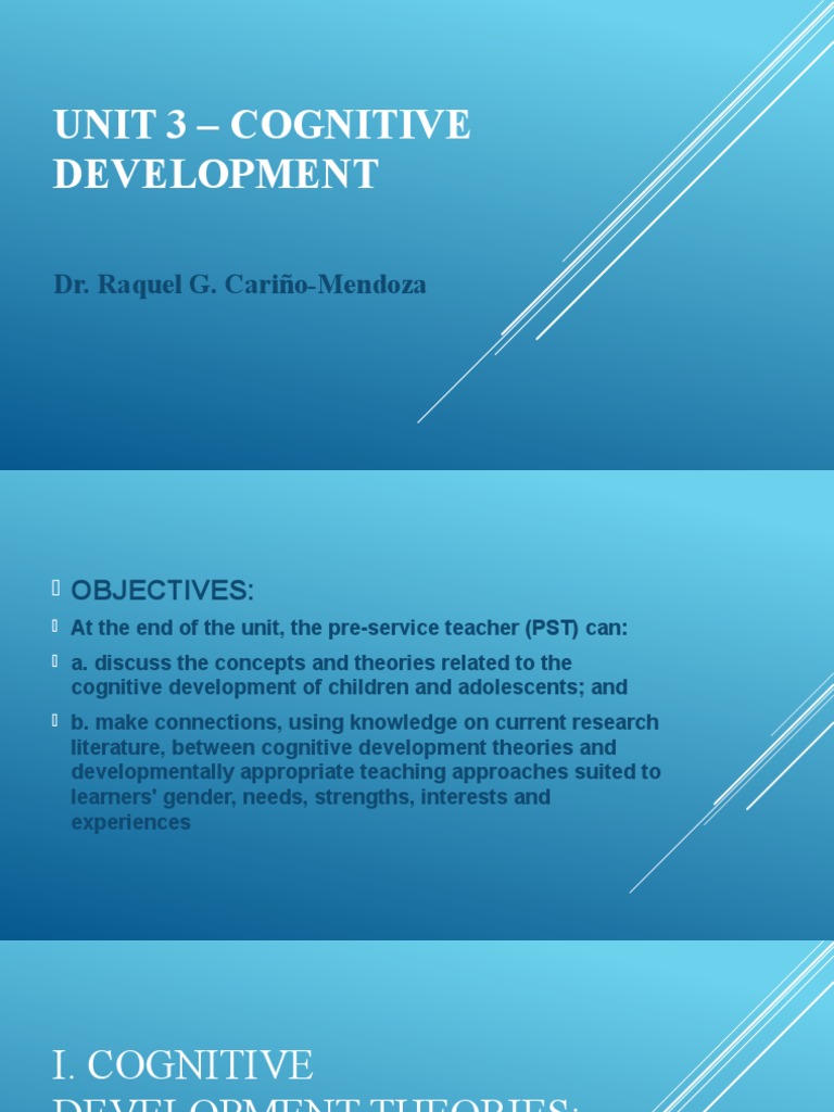 Unit 3 Cognitive Development 1 | PDF