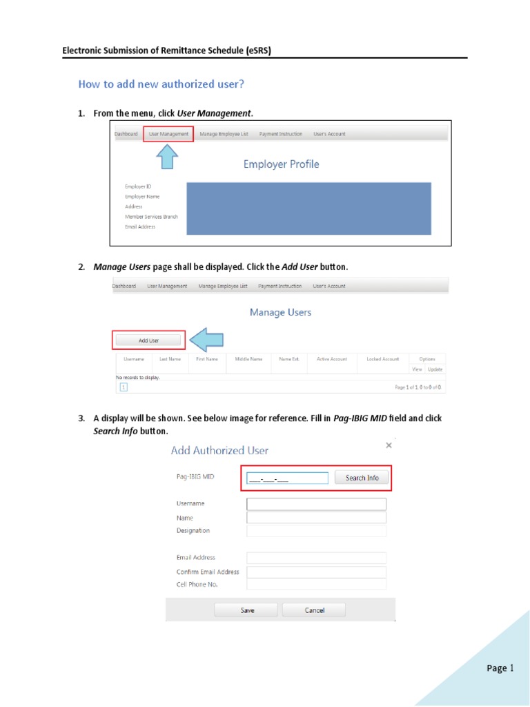 ESRS - How to add new authorized user | PDF