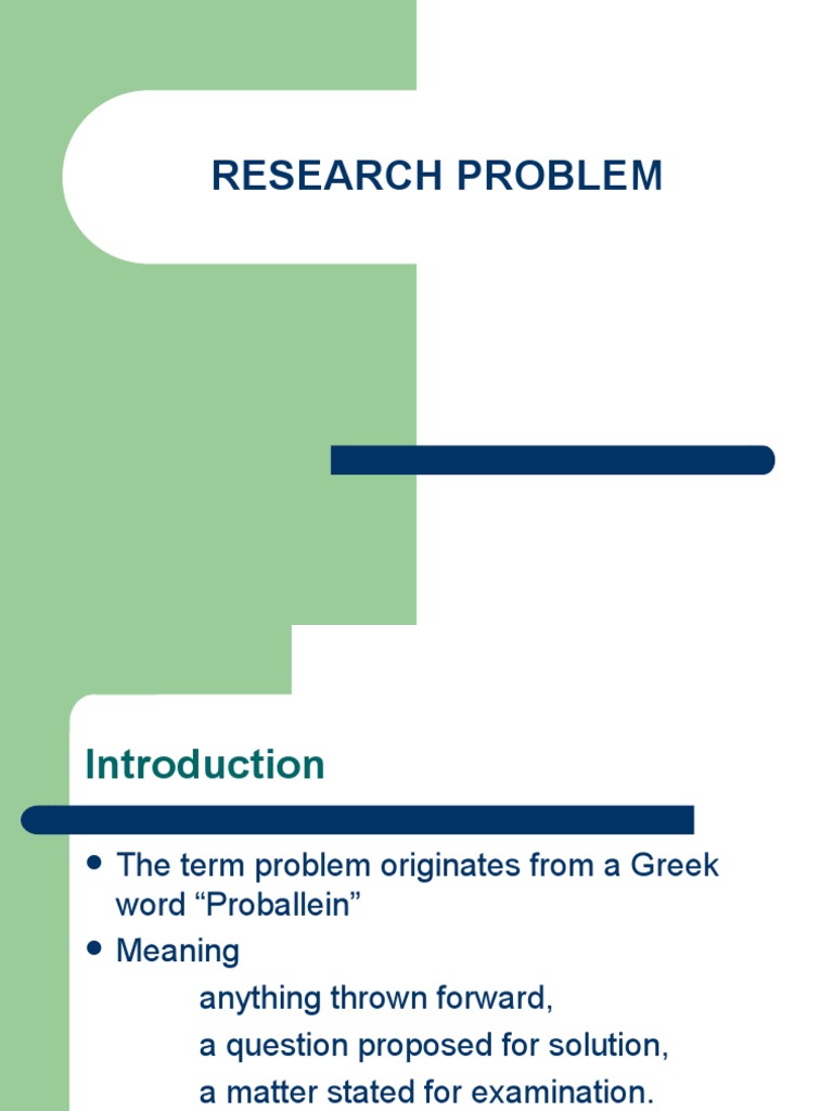 Research Problem | PDF