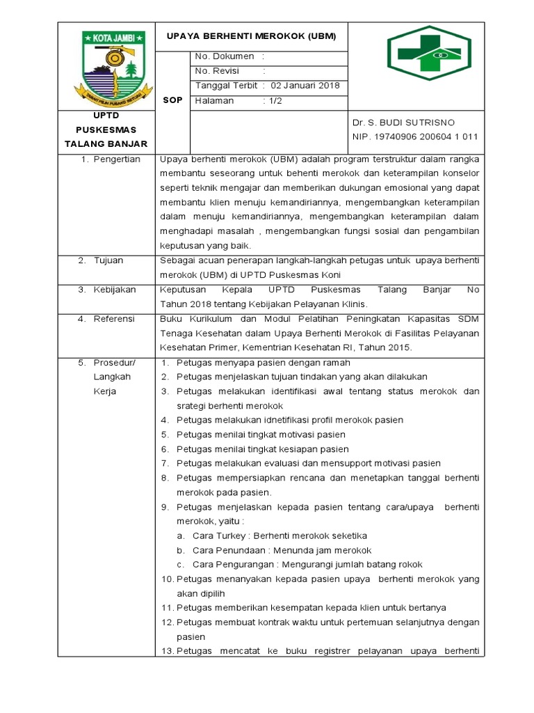 Sop Ubm | PDF | Kesehatan Holistik | Gaya Hidup
