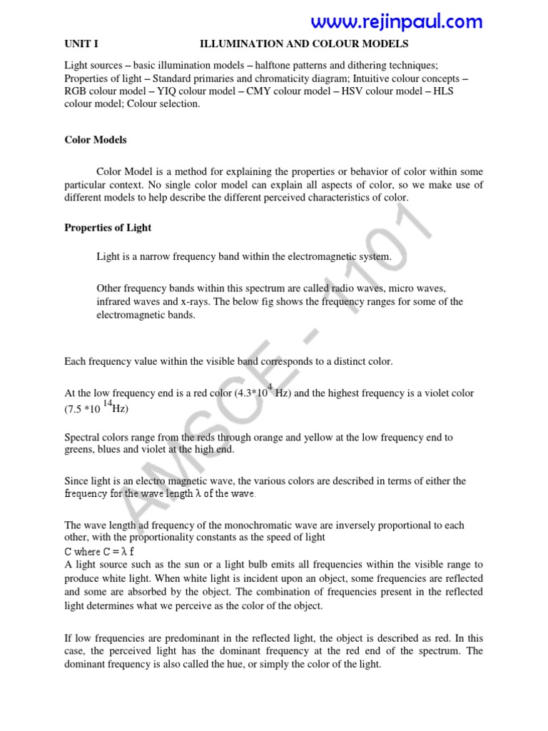 CS8092 Computer Graphics and Multimedia Notes Watermark | PDF | Color ... CS8092 Computer Graphics and Multimedia Notes Watermark | PDF | Color ...