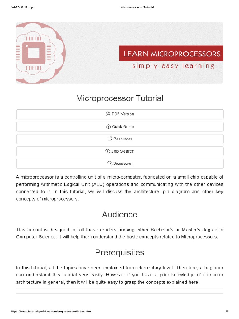1 Microprocessor Tutorial | PDF