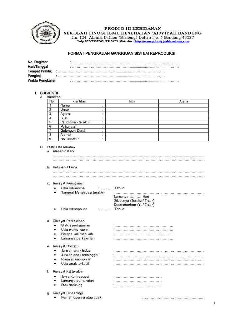 1.format Pendokumentasian KESPRO Dan KB | PDF