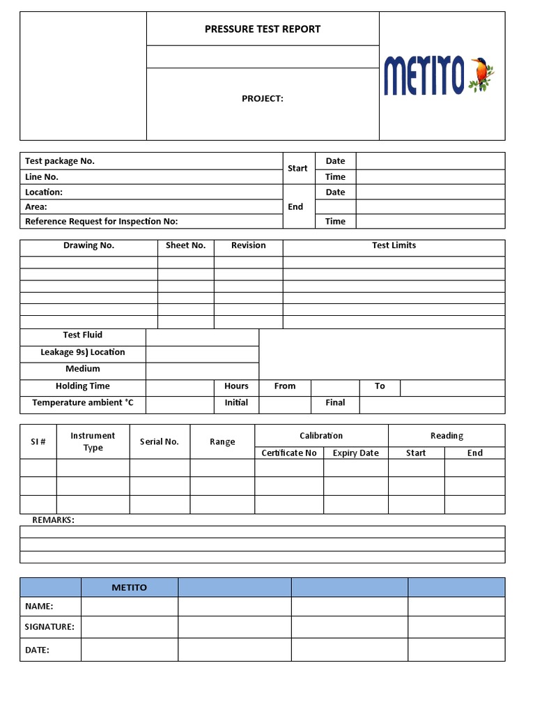 Pressure Test Report | PDF
