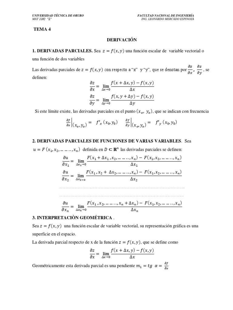 Derivadas Parciales Moodle1 | PDF | Línea (geometría) | Derivado