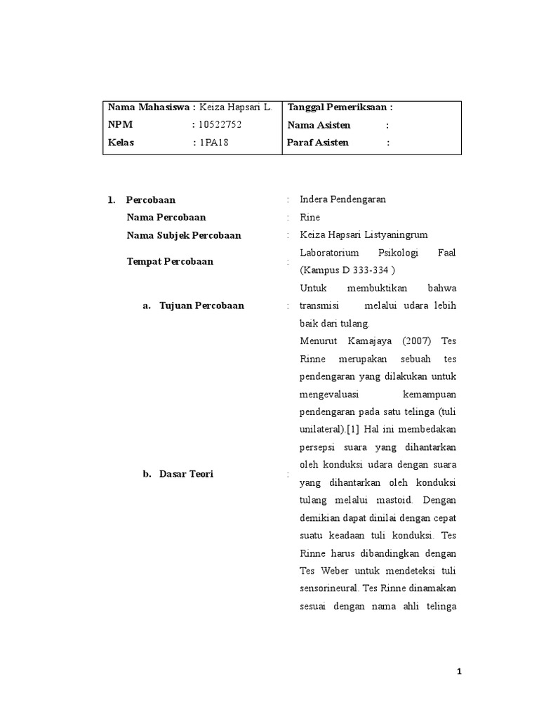 Laprak Psi. Faal 2 | PDF