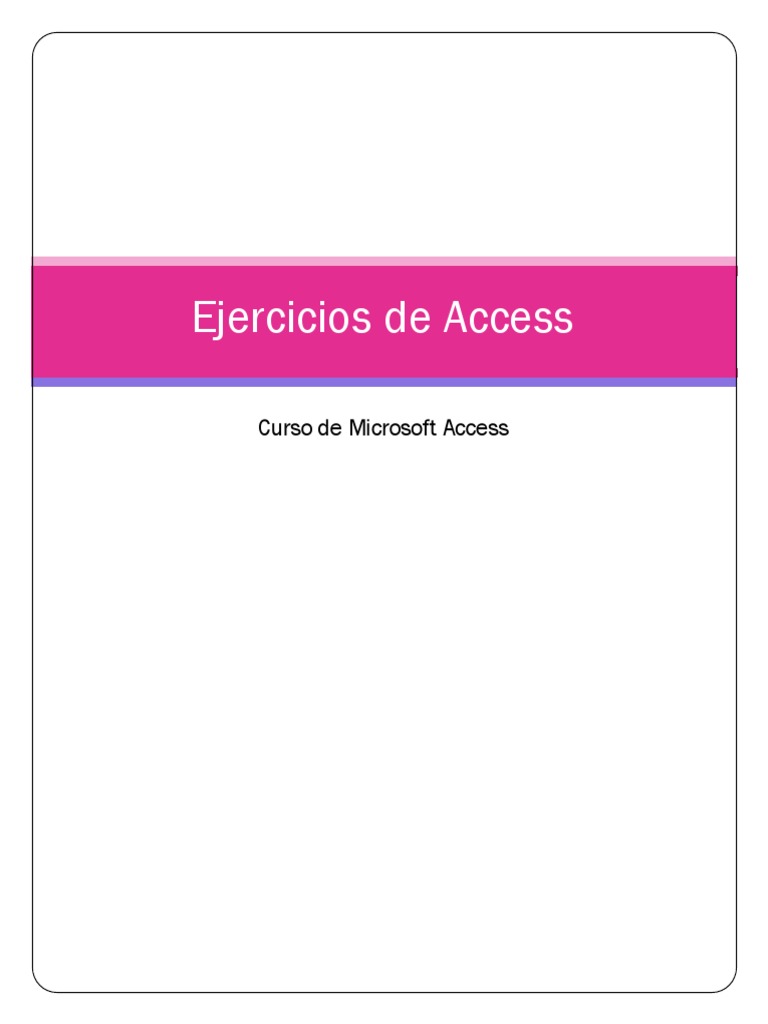 Ejercicios de Access Refuerzo | PDF