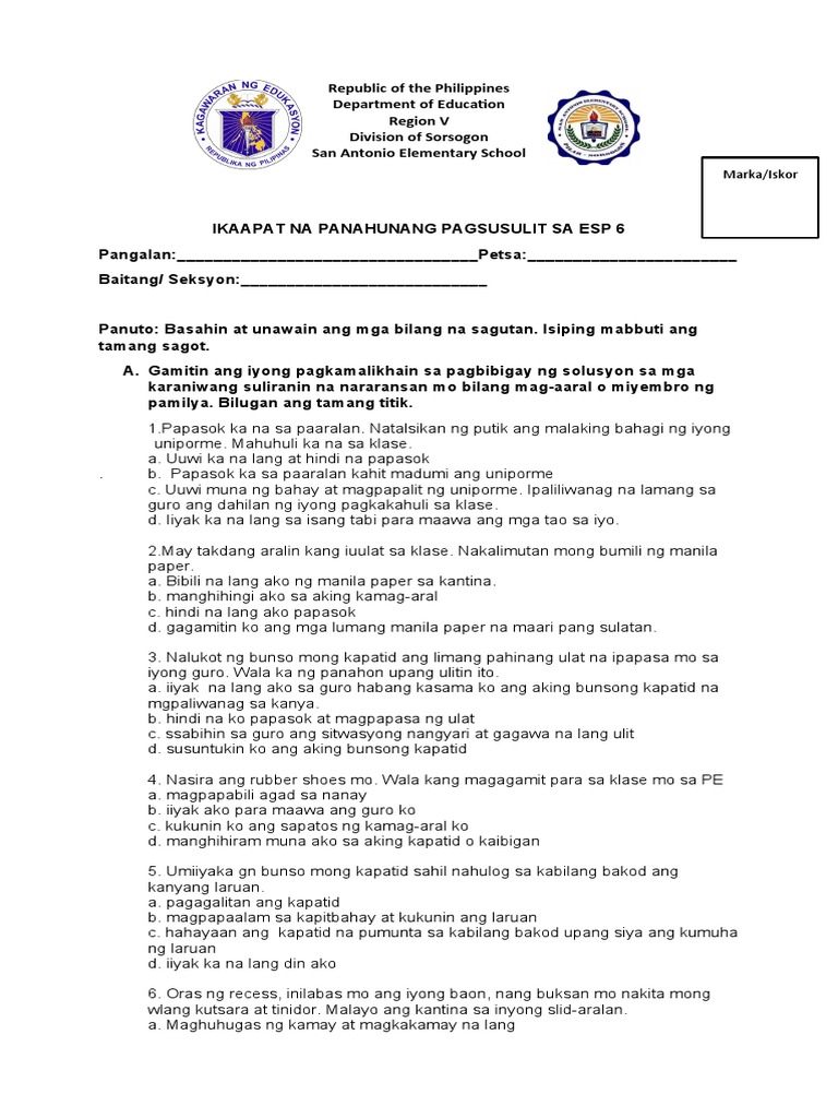 PT - Esp 6 - Q4 | PDF