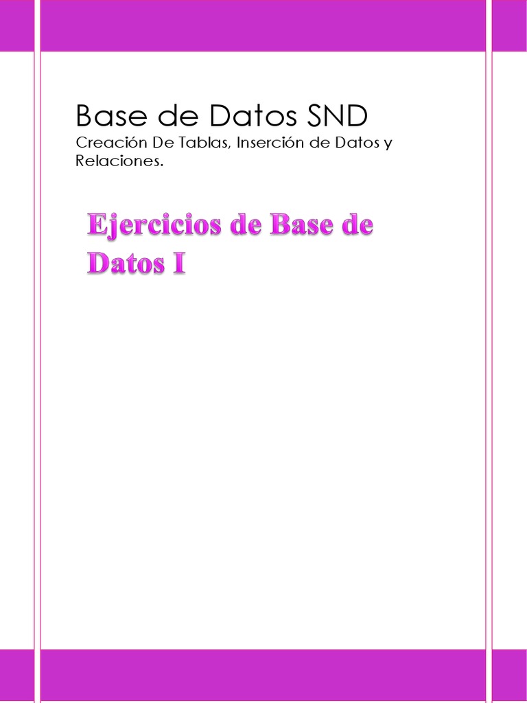 Ejercicios Base de Datos 1 | PDF | Software | Informática