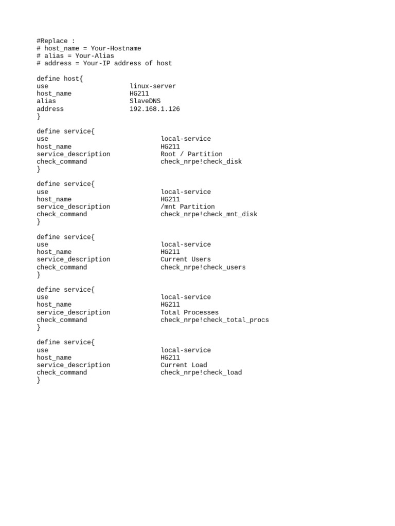 Add Linux Host To Nagios Server | PDF