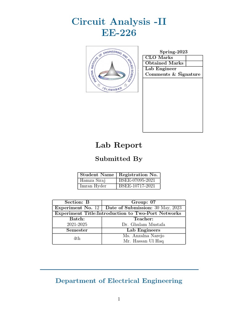 Ca Lab 12 Hamza | PDF | Computer Engineering | Electronic Engineering