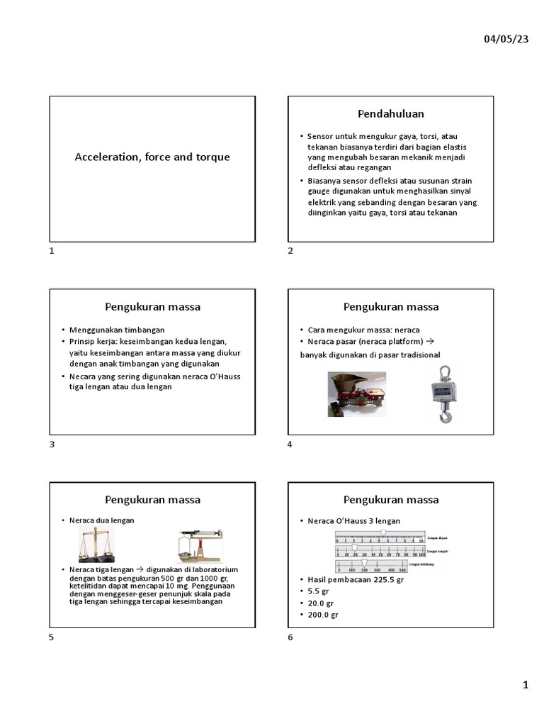 Materi Massa, Gaya Dan Torsi | PDF